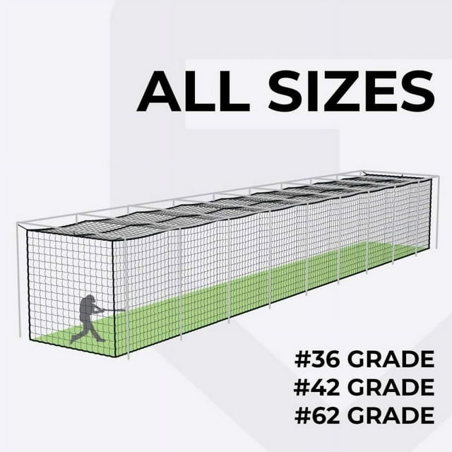 FORTRESS Baseball Batting Cage Nets | Heavy-Duty HDPP Fully Enclosed ...