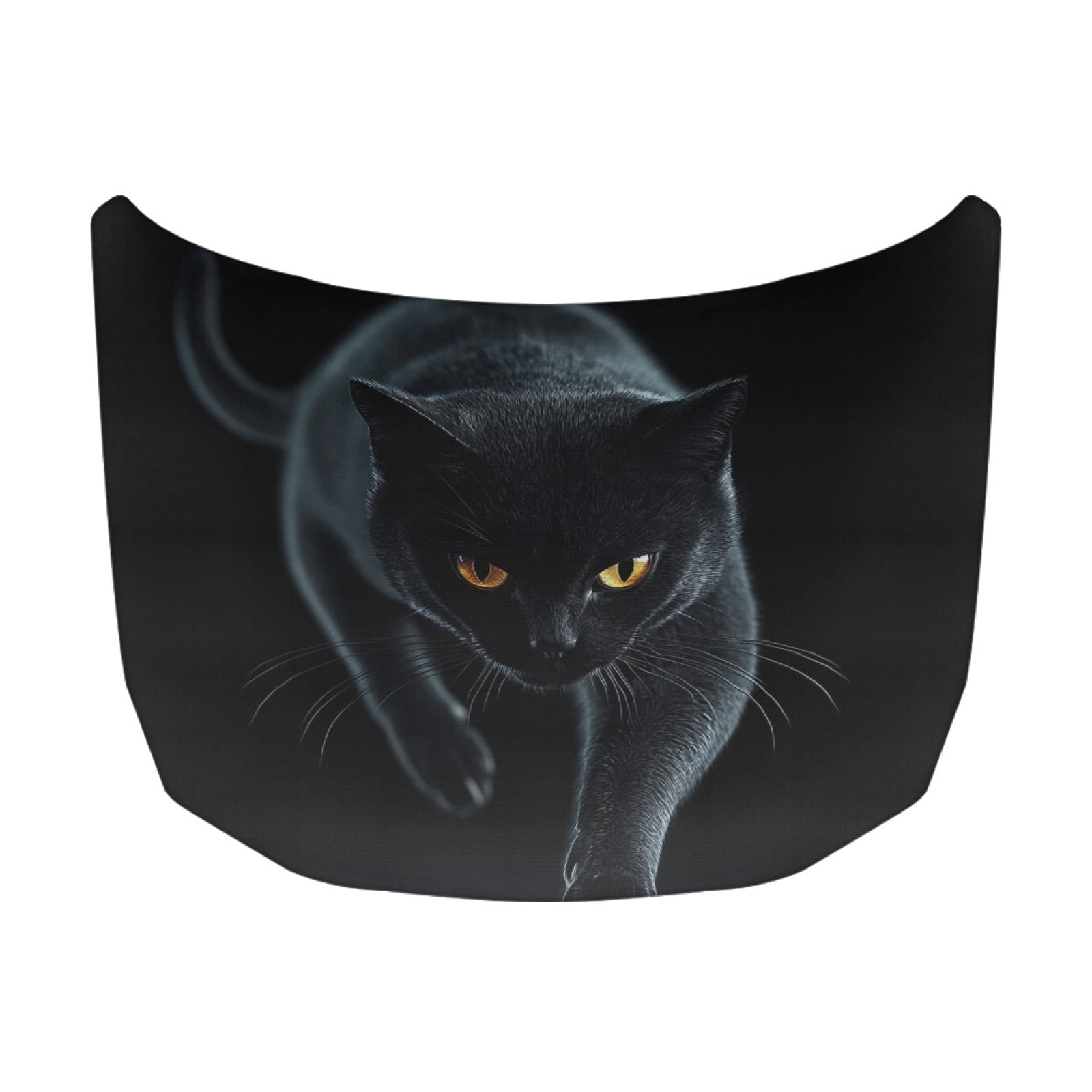 FORUDESIGNS Black Cat Print Car Hood Cover, Stretchable Breathable ...