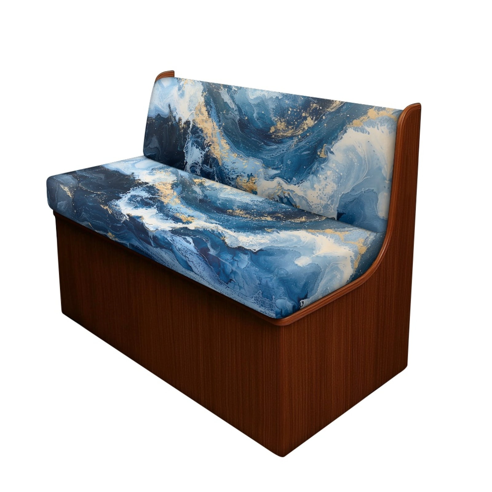 FORUDESIGNS Blue Marble Print 2 Pcs RV Dinette Cushion Covers Non-Slip ...