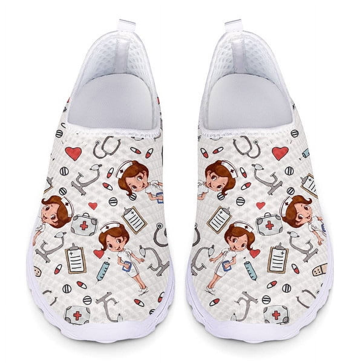FORUDESIGNS Cute Cartoon Nurse/Doctor/Hospital Pattern Woman Slip On ...