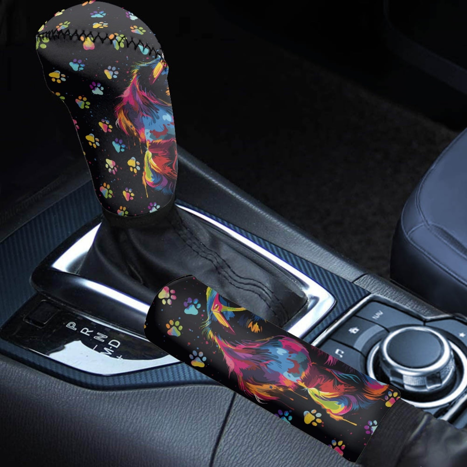 FORUDESIGNS Dachshund Dog Paw Pattern Car Shift Knob Cover Gear Shift ...
