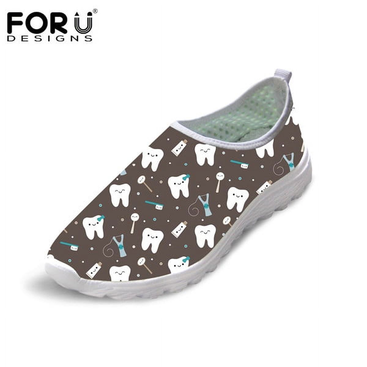 FORUDESIGNS Dentista Zapatos Mujer Women Cute Dentist Pattern Flats ...