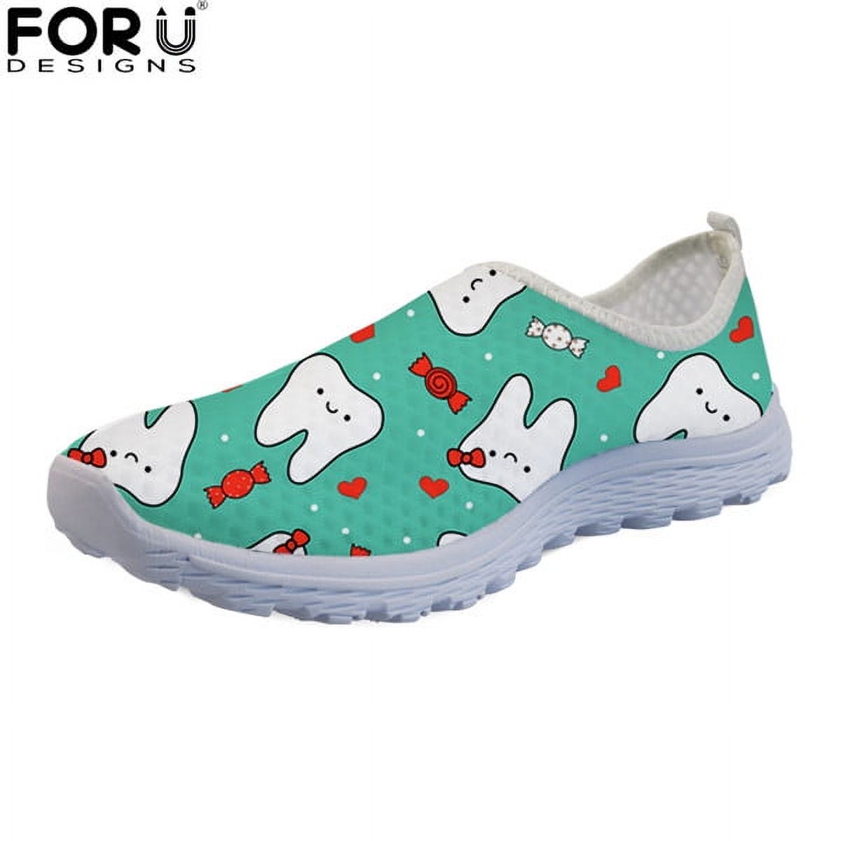 FORUDESIGNS Dentista Zapatos Mujer Women Cute Dentist Pattern Flats ...