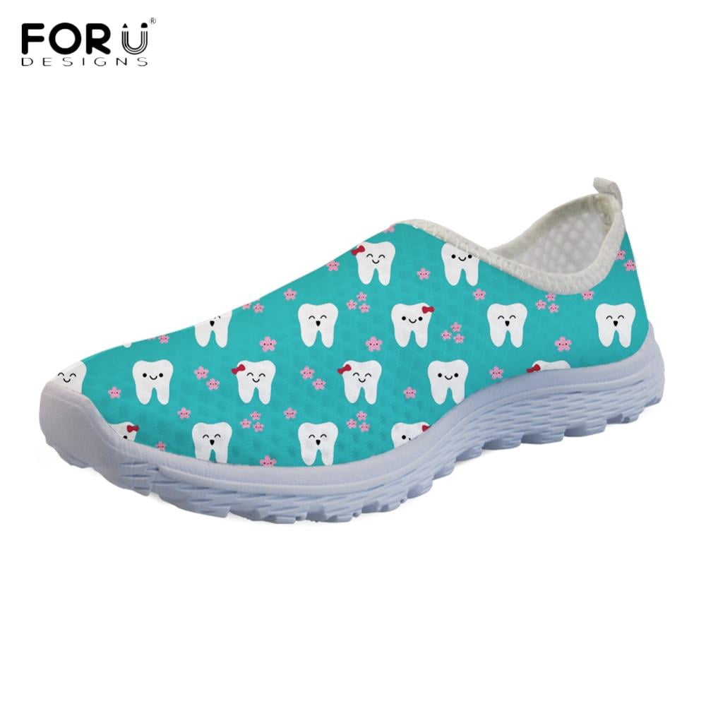 FORUDESIGNS Dentista Zapatos Mujer Women Cute Dentist Pattern Flats ...