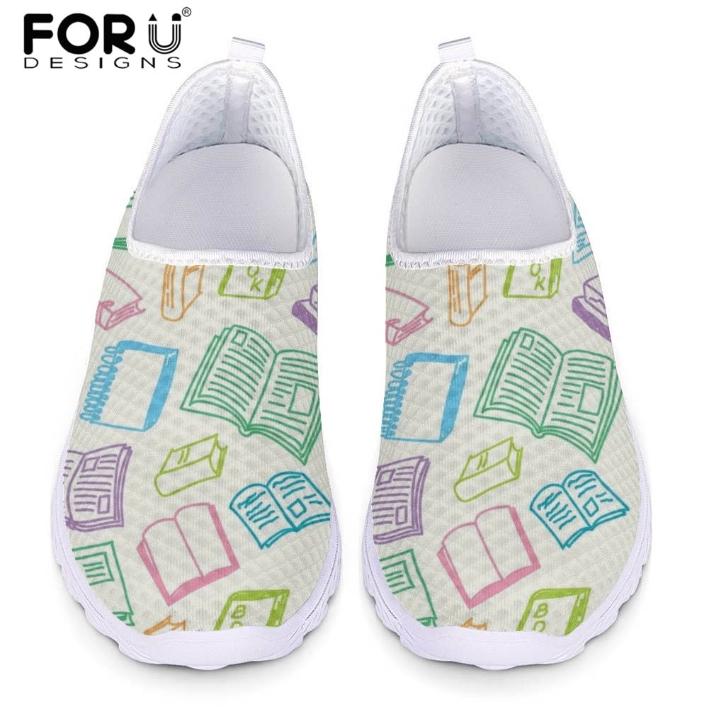 FORUDESIGNS Flat Shoes Women Casual Summer Slip On Sneakers Book ...