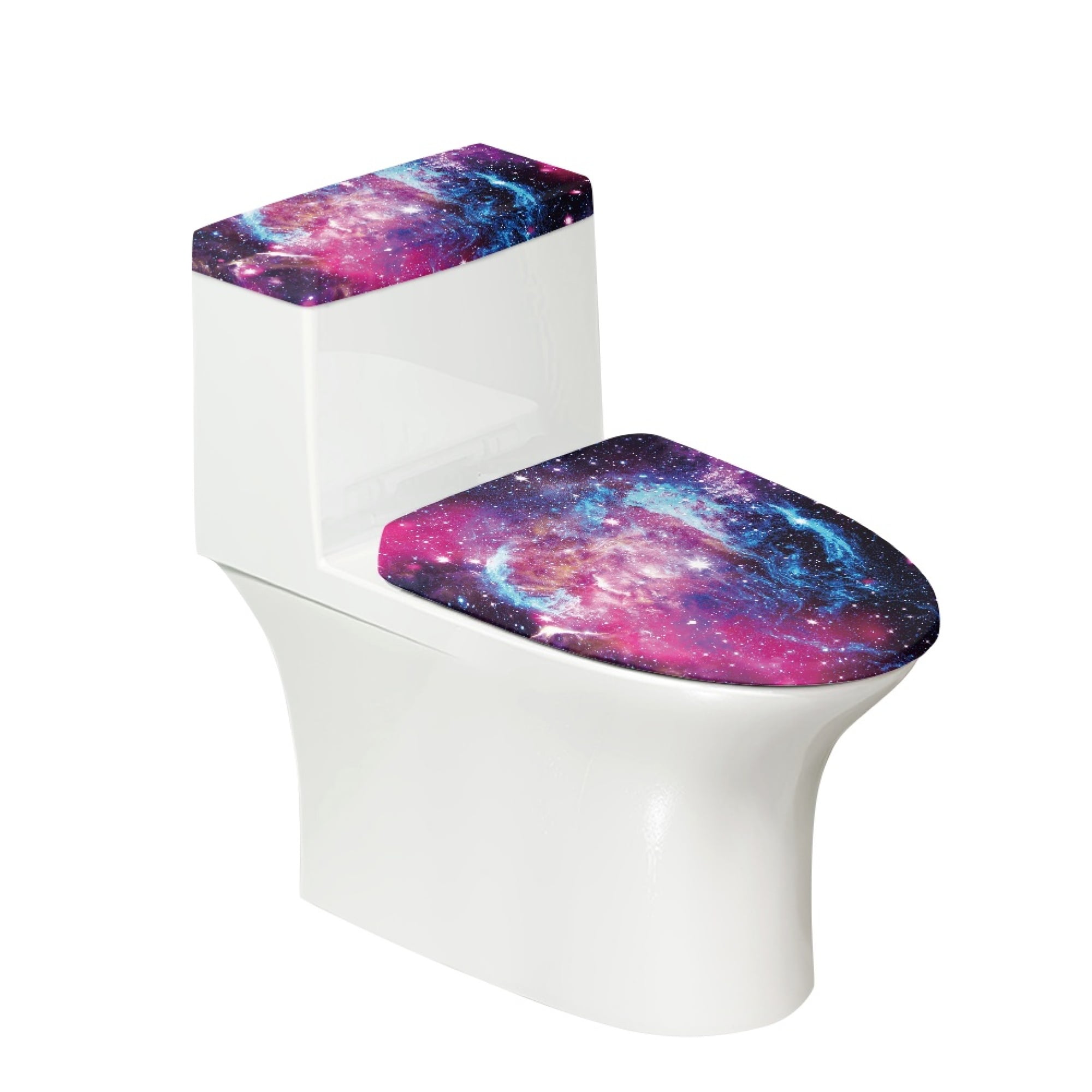 FORUDESIGNS Galaxy Print Toilet Lid Cover Toilet Tank Cover 2 Pack ...