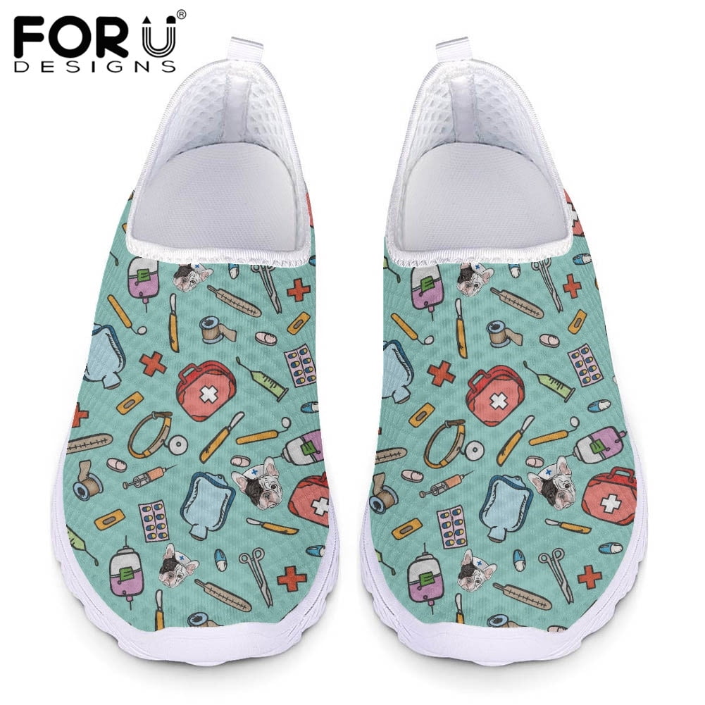 FORUDESIGNS Loafers for Ladies Shoes Medical Device Pattern Air Mesh ...