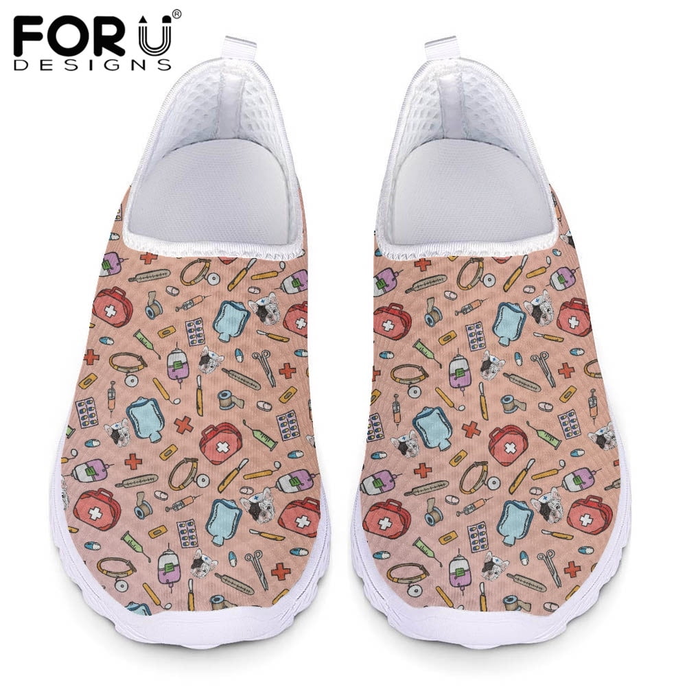 FORUDESIGNS Loafers for Ladies Shoes Medical Device Pattern Air Mesh ...