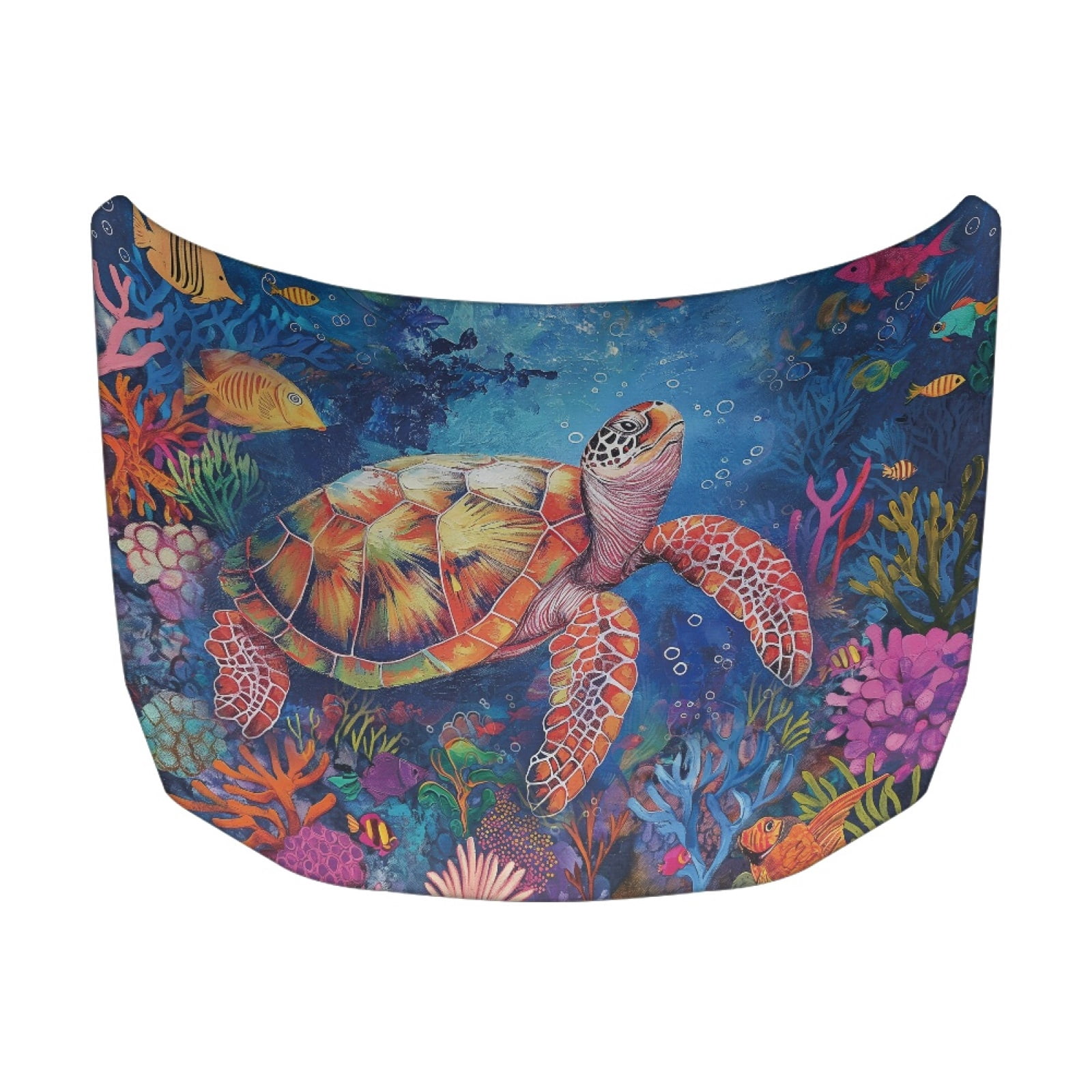 FORUDESIGNS Sea Turtle Pattern Car Hood Cover Frostproof Portable ...