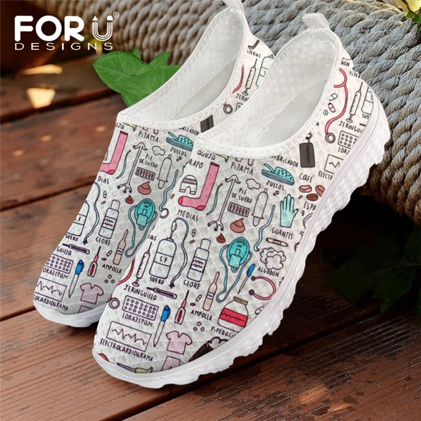 FORUDESIGNS Summer Women Breathable Mesh Shoes Flats Cute Nursing ...