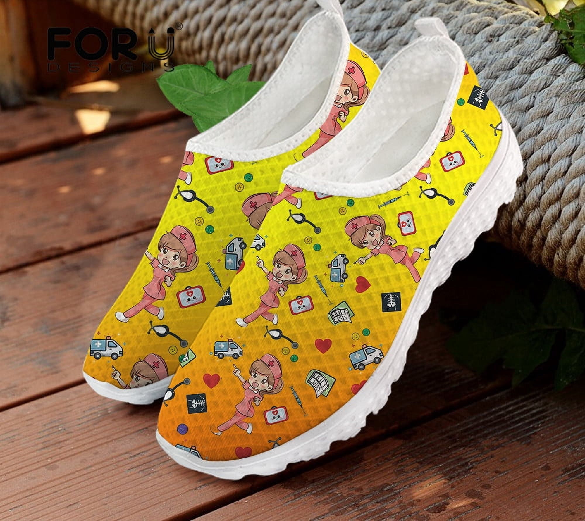 FORUDESIGNS Women Shoes Flats Casual Sneakers Summer Air Mesh Ladies ...