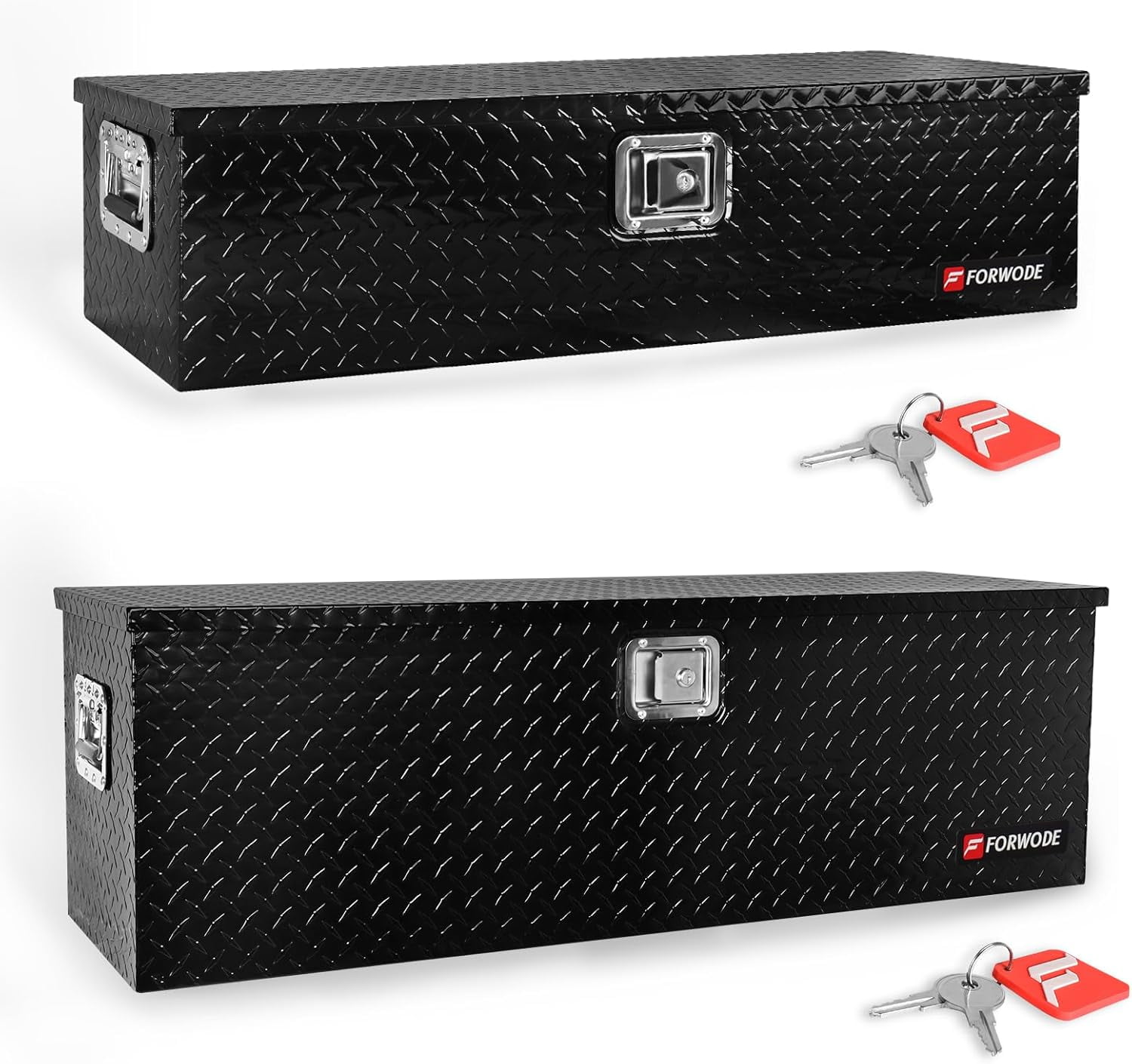 FORWODE 39 Inch and 48 Inch Truck Bed Tool Box, Aluminum Heavy Duty Trailer Tool Box for Pickup ...