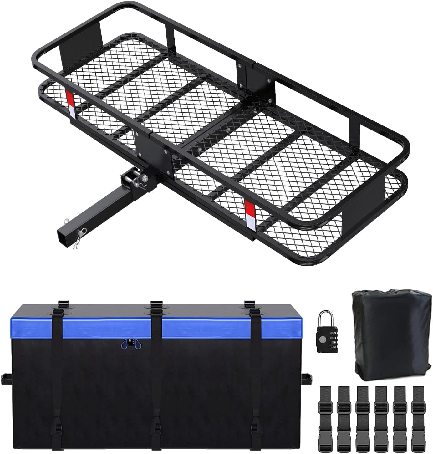 FORWODE 60x20x6 Hitch Cargo Carrier for 2 Inch Receiver, 500LB Capacity ...