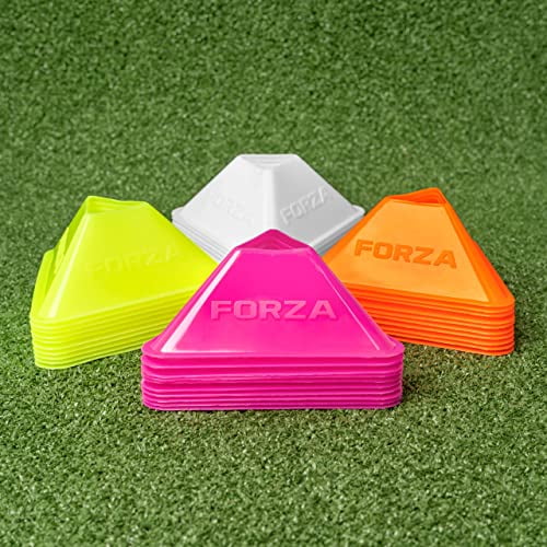 FORZA Mini Tri Training Cones - 40 Pack of 2-inch Fluorescent Cones for ...