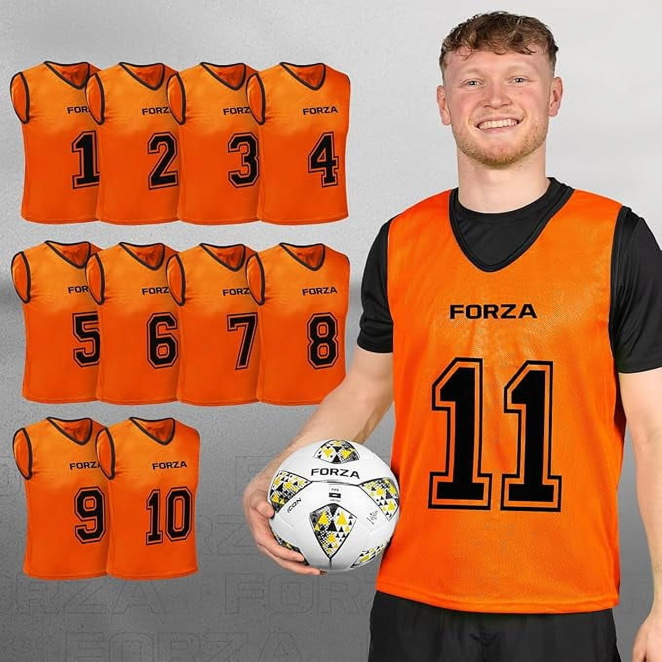 FORZA Premium Numbered Training Bibs | Numbered Team Sports Pinnies ...