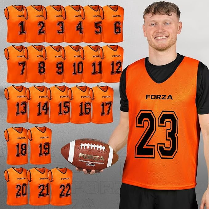 FORZA Premium Numbered Training Bibs | Numbered Team Sports Pinnies ...