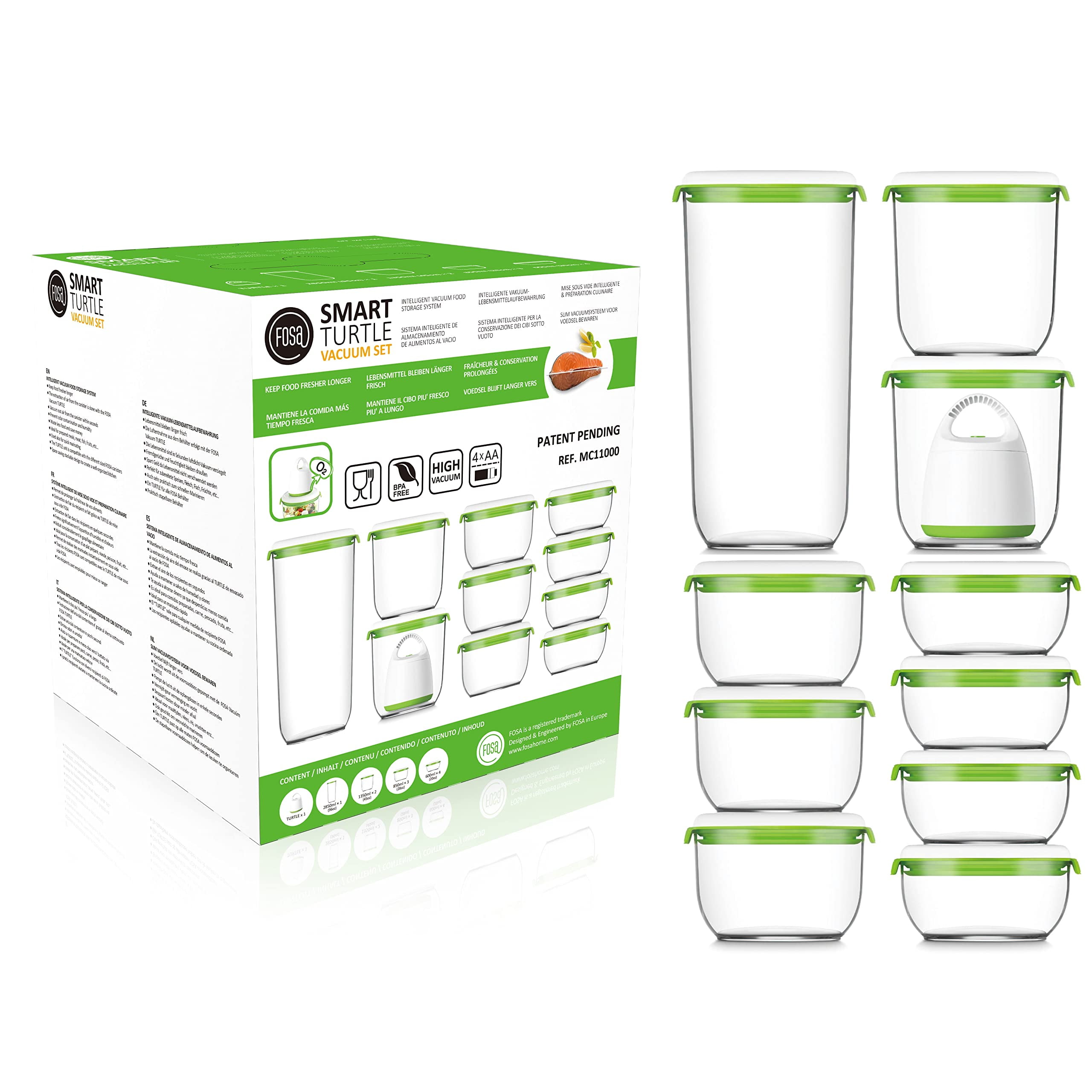 FOSA Vacuum Seal Food Storage System Reusable Container Deluxe Set with ...