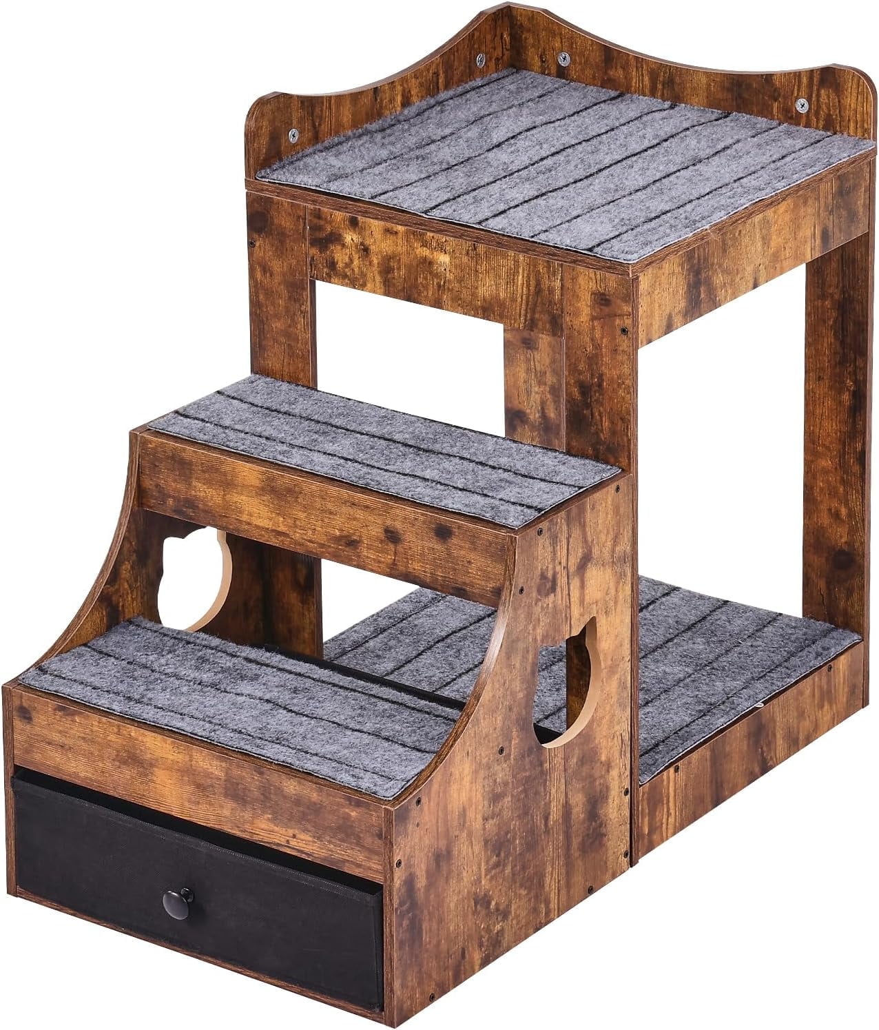 FOSH Pet Bunk Bed with Removable Stairs, Dog/Cat Window Perch with ...