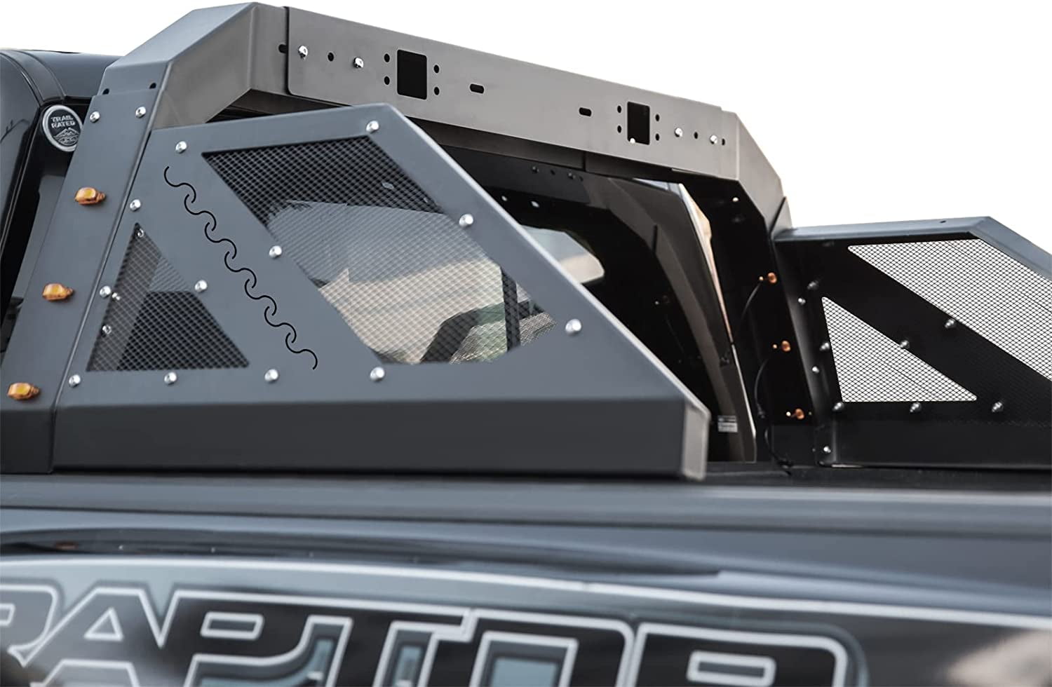 FOSH Truck Roll Bar Chase Rack Adjustable with 6 Amber Auxiliary Side ...