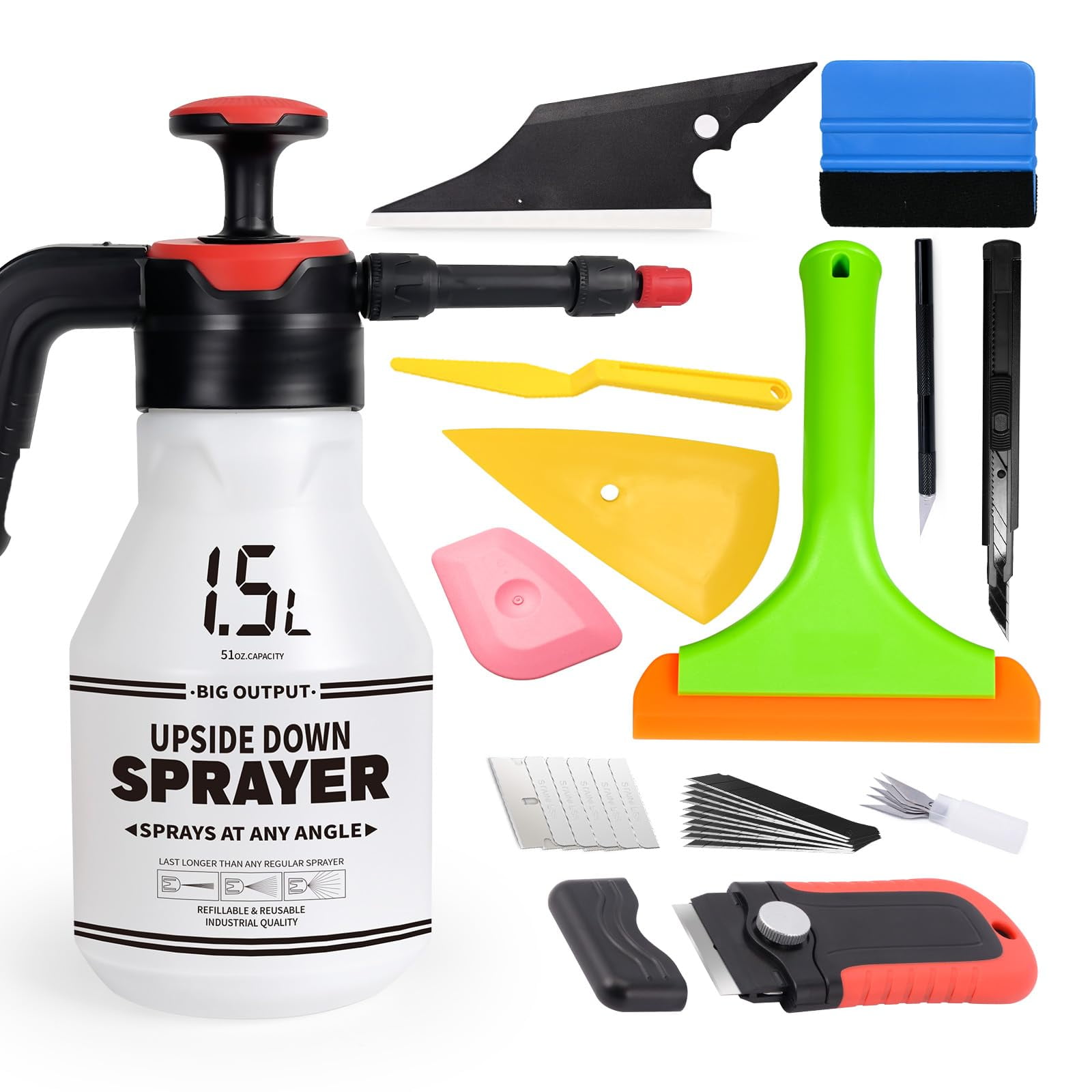 FOSHIO Water Pump Sprayer Window Tint Kit, Squeegee for Vinyl, Car ...
