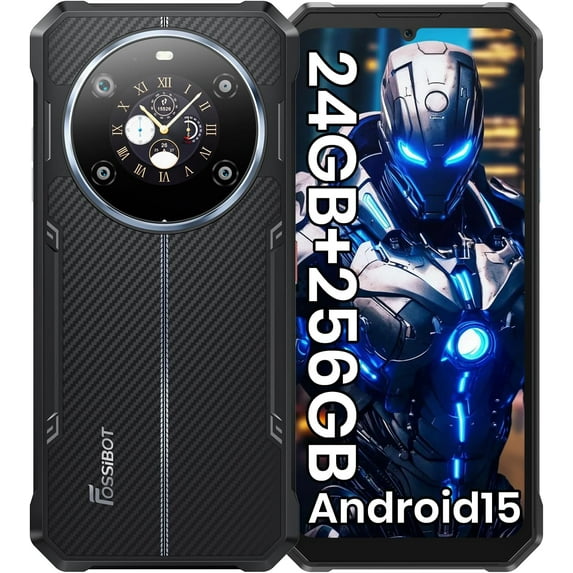 FOSSIBOT Rugged Phone Unlocked F109S 4G , 24GB RAM 256GB Storage, 6.745 ...