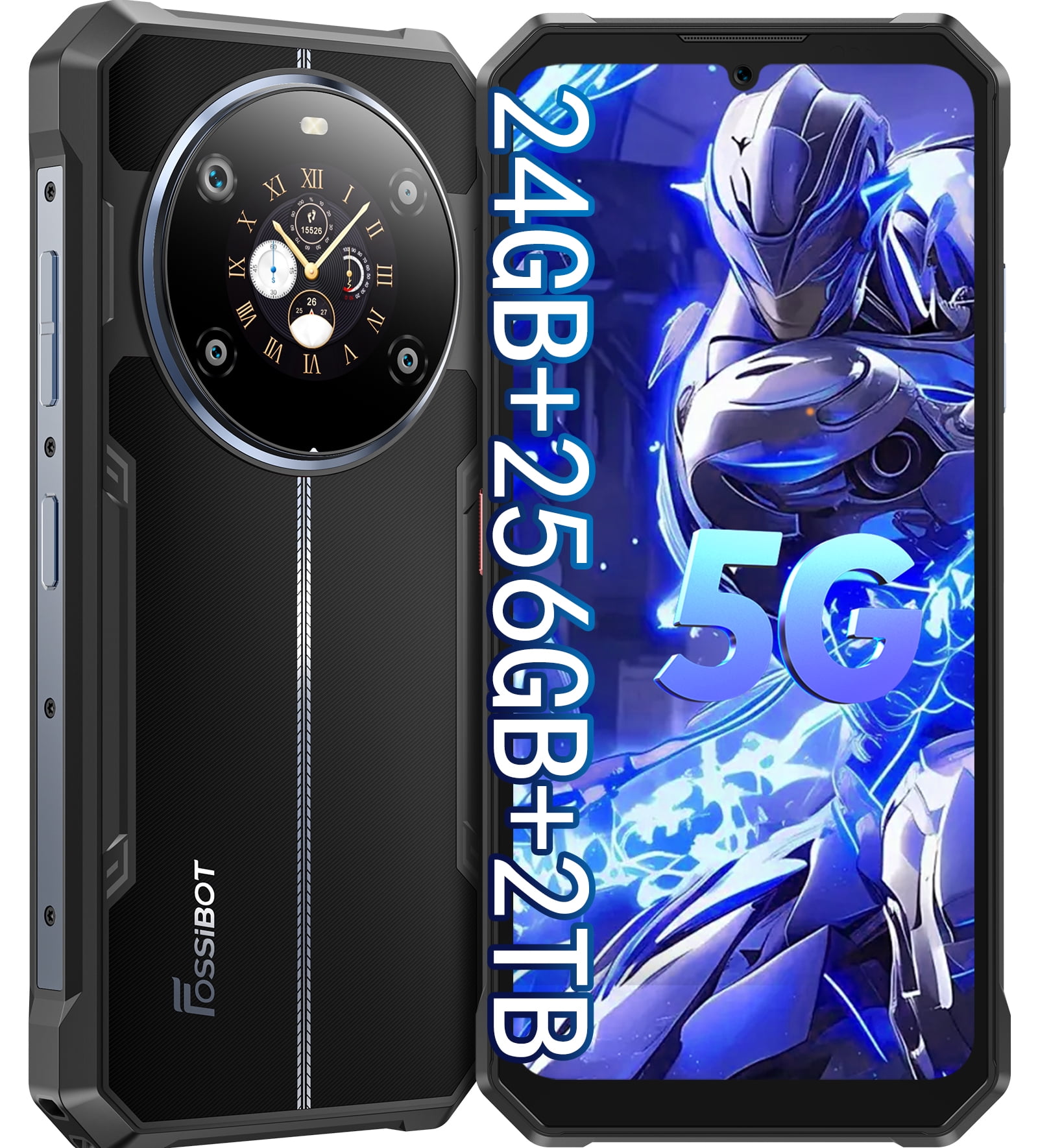 FOSSIBOT F109 Android 14 Rugged Phone Unlocked, 24GB+256GB/2TB Android ...