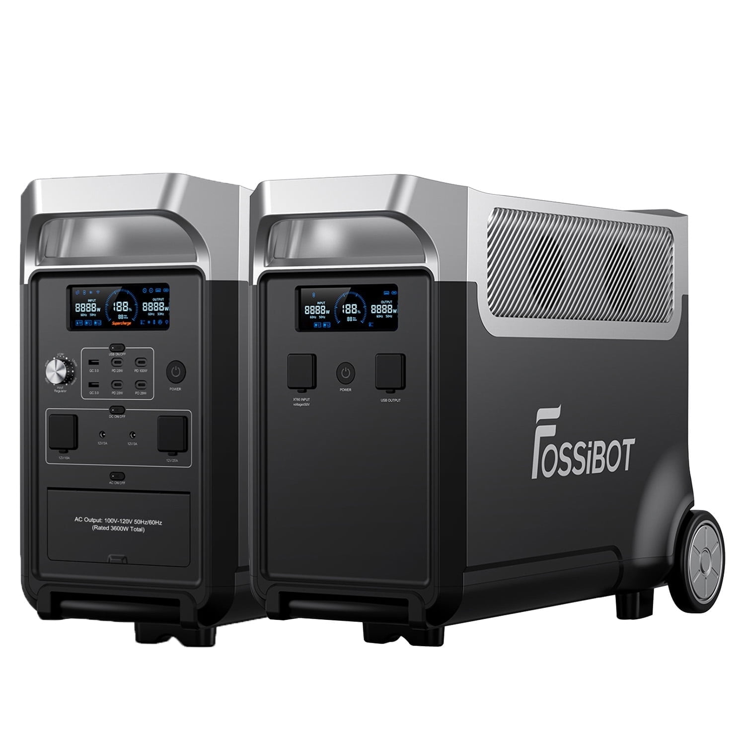 FOSSiBOT F3600 PRO Protable Power Station+FB3840 Extra Battery 7680Wh ...