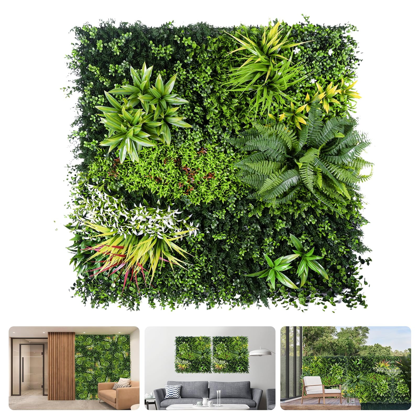 FOSZMAC Artificial Plant Wall Panels, 40"x 40" Boxwood Hedge Wall ...