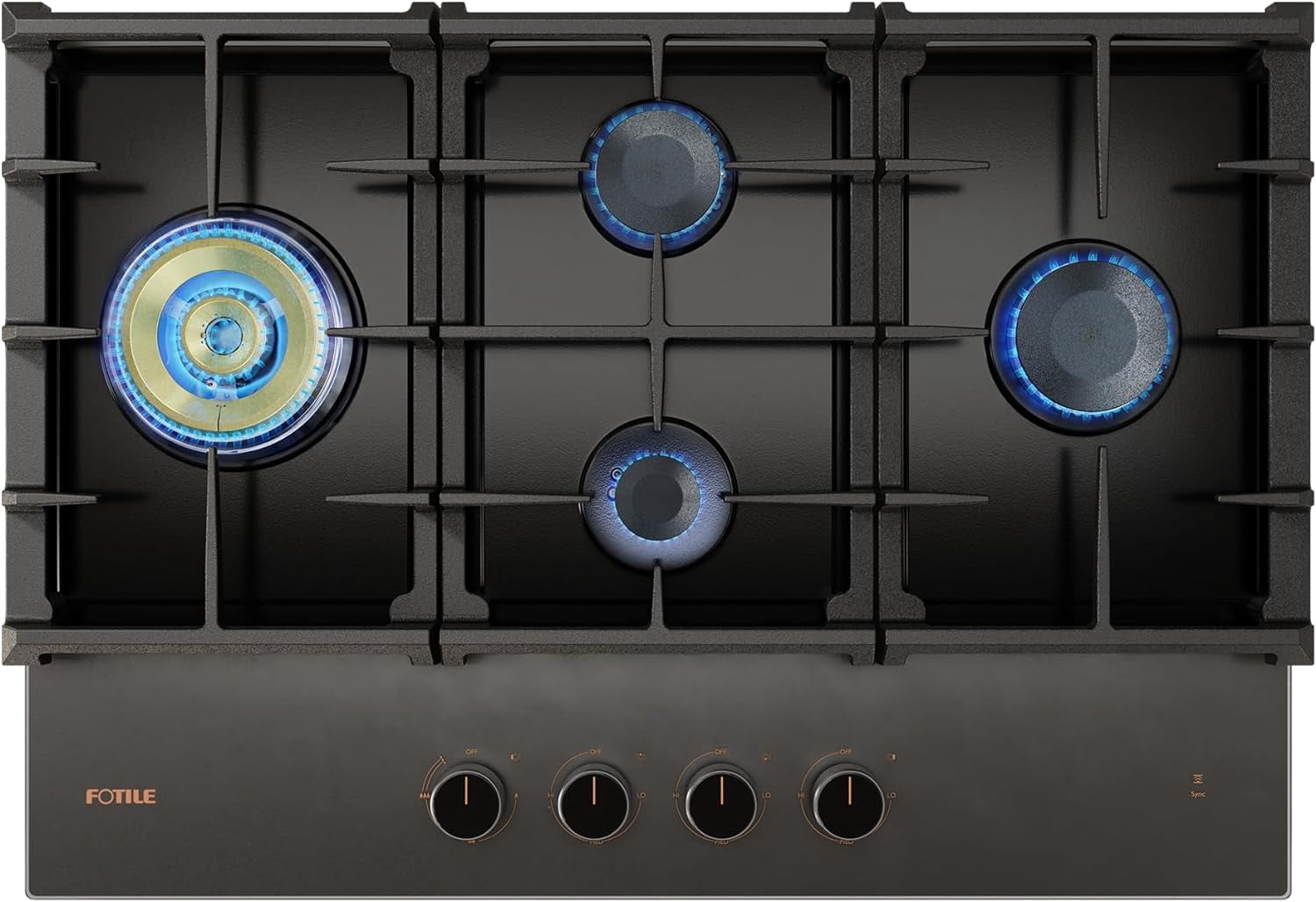 FOTILE Tri-Ring Series 30 Inch Pro Gas Cooktop with 40K total BTU on 4 ...