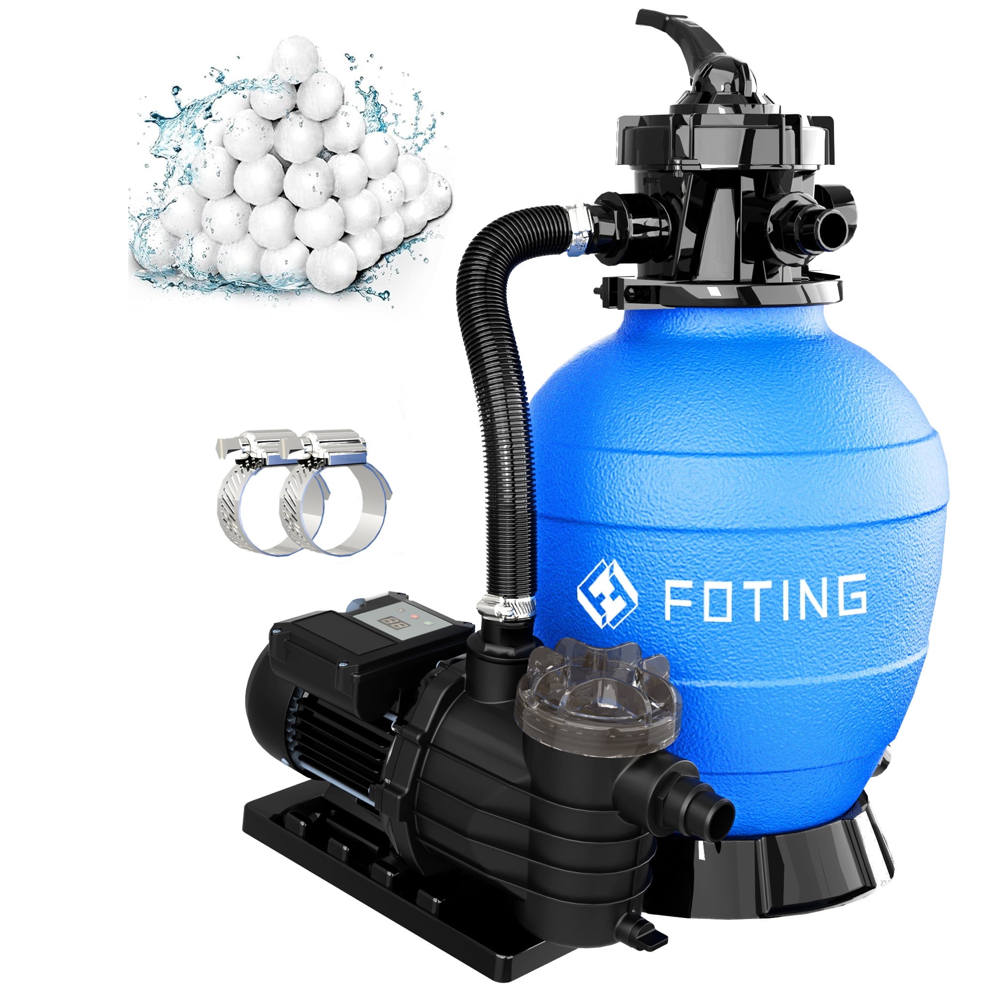 FOTING 2025 Upgraded Sand Filter Pump for Above Ground Pool with Timer ...