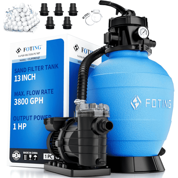 FOTING Sand Filter Pump for Above Ground Pool, Pool Sand Filter with ...