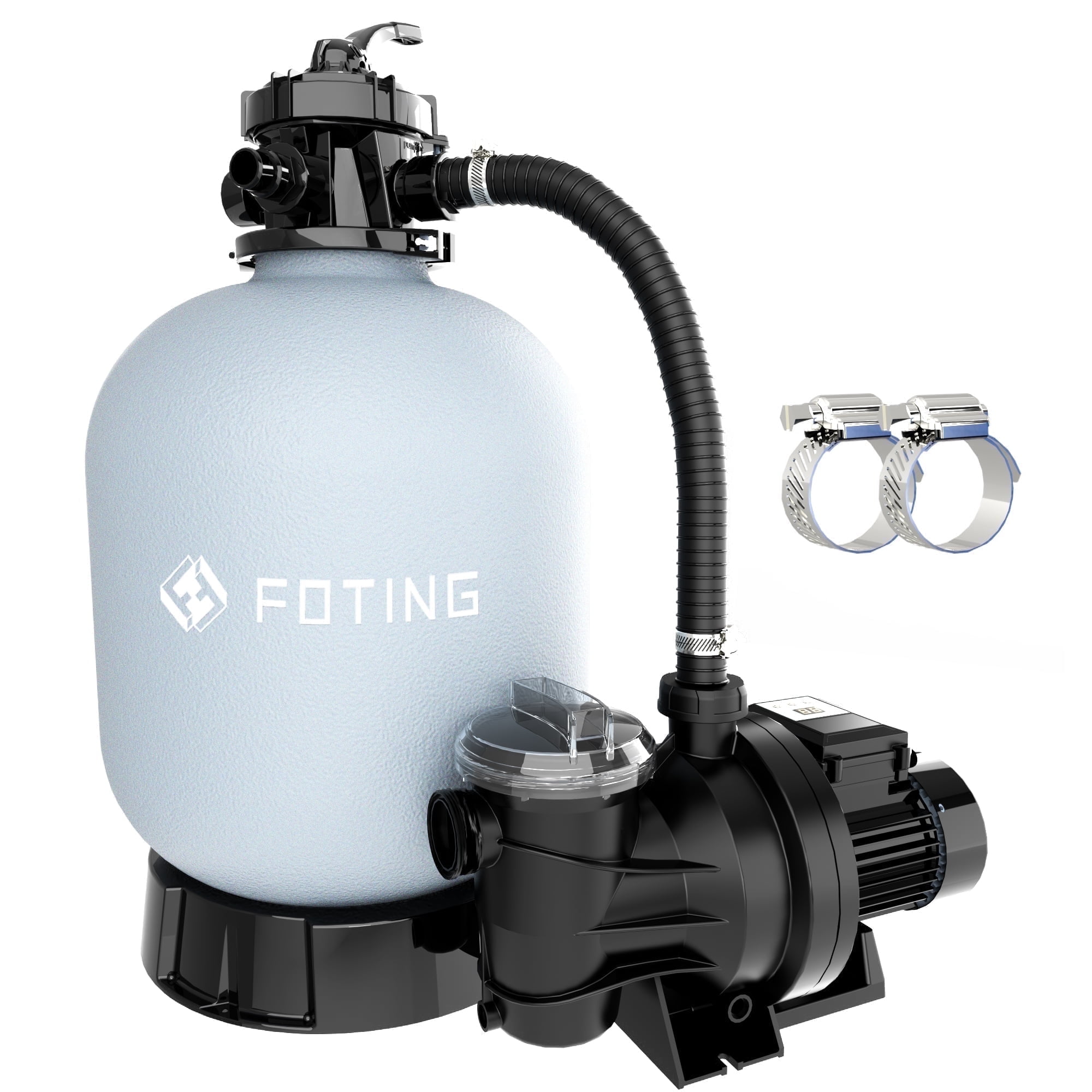 FOTING 2025 Upgraded Sand Filter Pump for Above Ground Pool with Timer ...