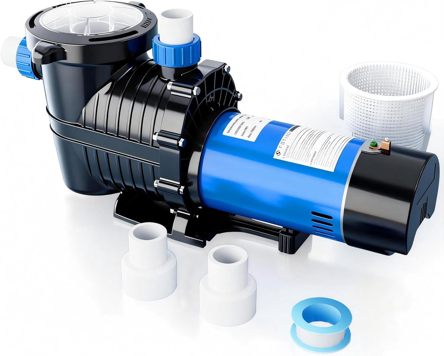 FOTING, Pool Pump, 2HP, Self Priming In/Above Ground Dual Speed ...