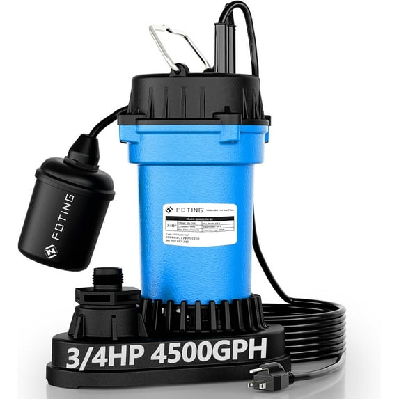 FOTING Sump Pump Submersible Sewage/Effluent Pump - Heavy Duty Cast ...