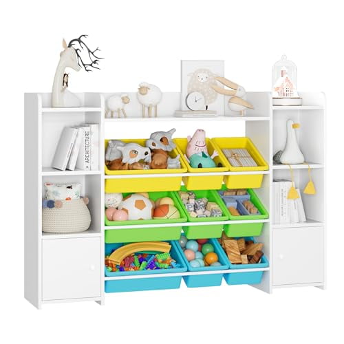 FOTOSOK 55'' Large Toy Storage Organizer with 9 Toy Bins, Toy ...