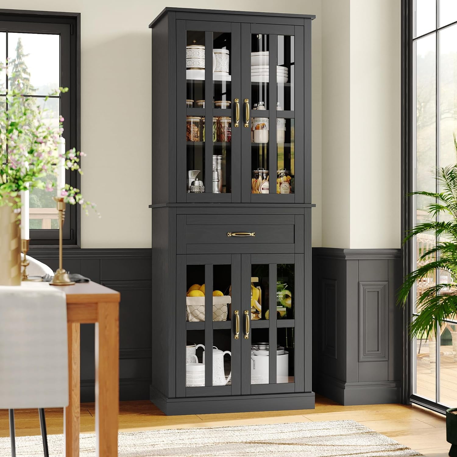 FOTOSOK 71'' Kitchen Pantry Cabinet, Tall Kitchen Cabinet Pantry ...