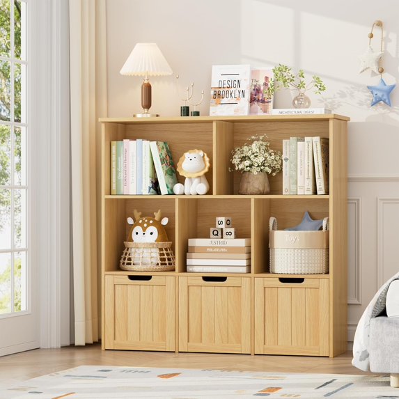 FOTOSOK Toy Storage Organizer with 3 Movable Drawers, Floor Storage ...