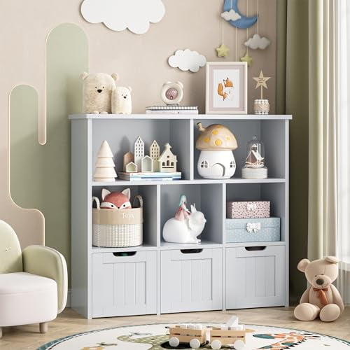FOTOSOK Toy Storage Organizer with 3 Movable Drawers, Floor Storage ...