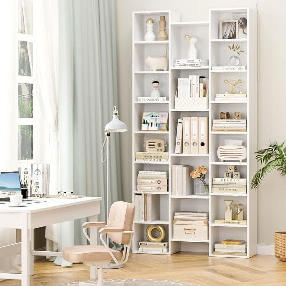 FOTOSOK Triple Wide 8 Tier Media Storage Tower Rack, 71’’ Large CD DVD ...