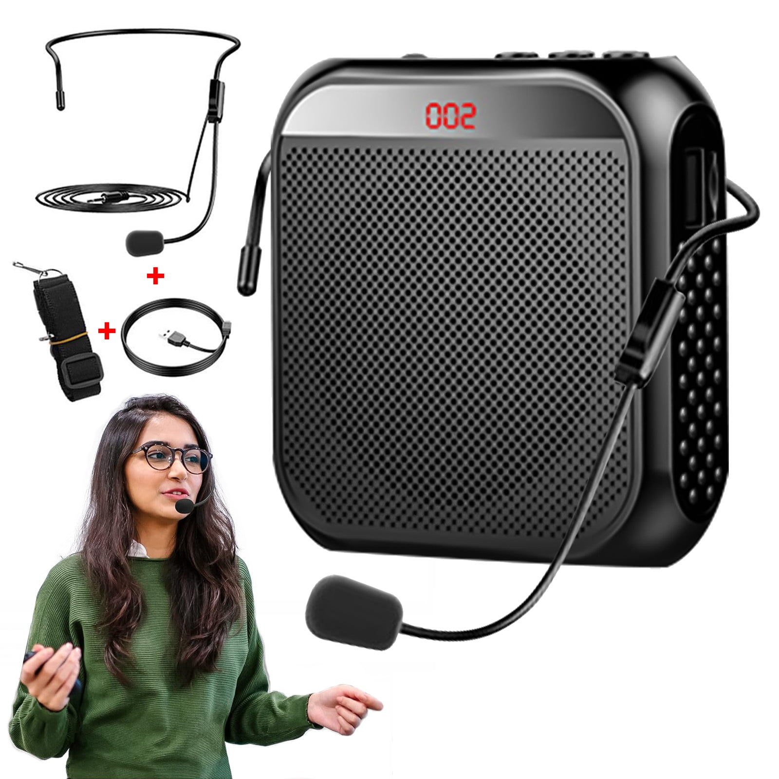 FOUNDLDF 1 Set Portable Voice Amplifier Microphone Speaker 2200mAh ...