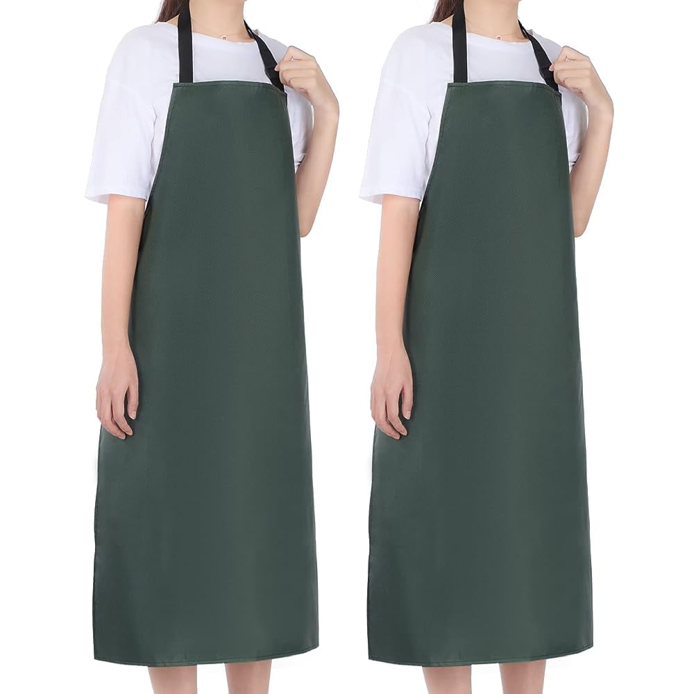 FOUNDLDF 2 Pack Waterproof Apron, 40 Inch Work Apron, Adjustable Bib ...