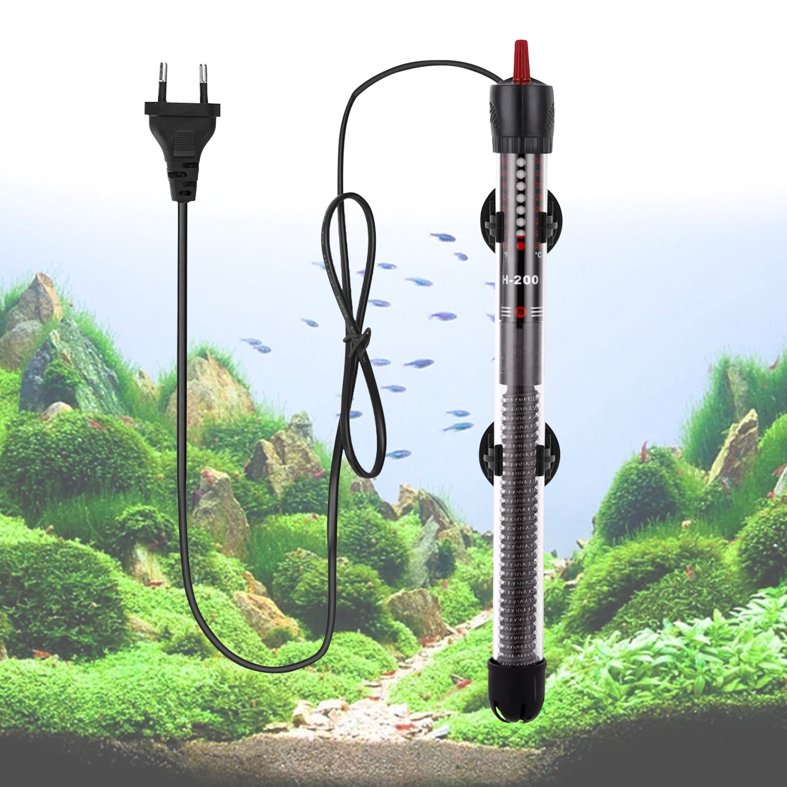 FOUNDLDF 50W Fish Aquarium Thermostat Heating Rod with Two Suction Cups ...