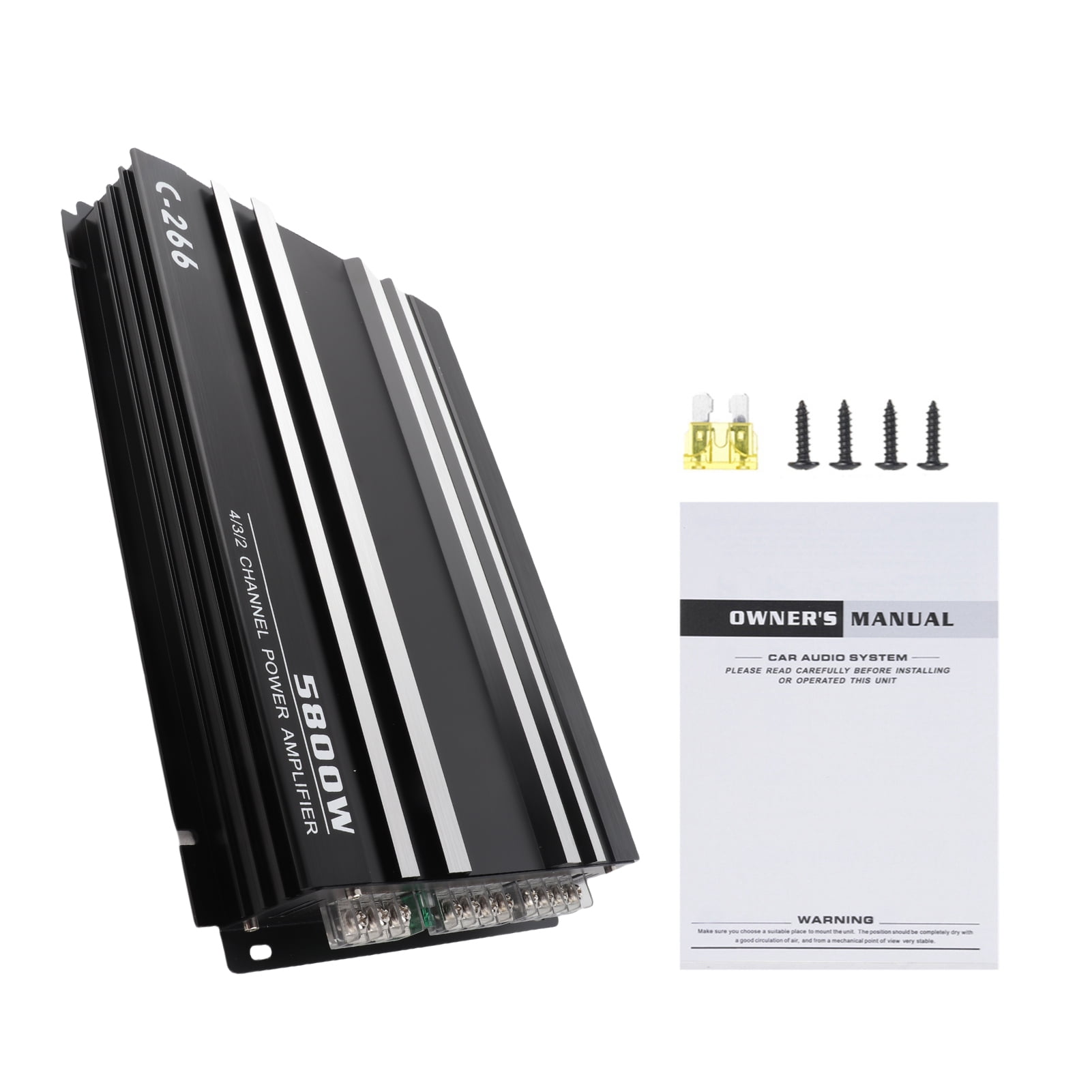 FOUNDLDF Car Power Amplifier 12V 4 Channel High Power Aluminum Alloy ...