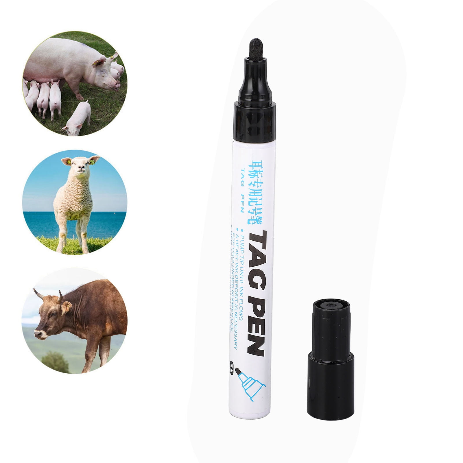 FOUNDLDF Ear Tag Pen ,Waterproof Strong Penetration Black Ink Ear ...