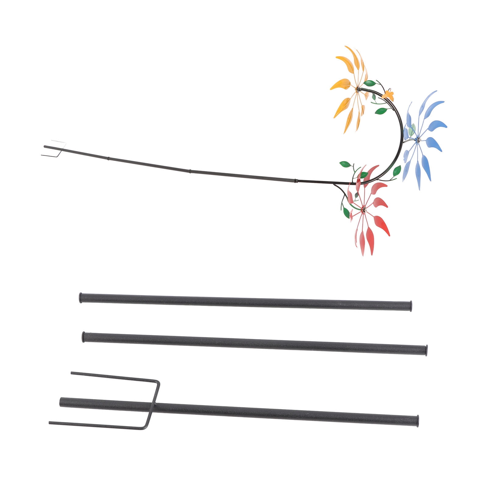 FOUNDLDF Multi Colored Flowers ,Wind Spinner with 3 Flowers Green ...