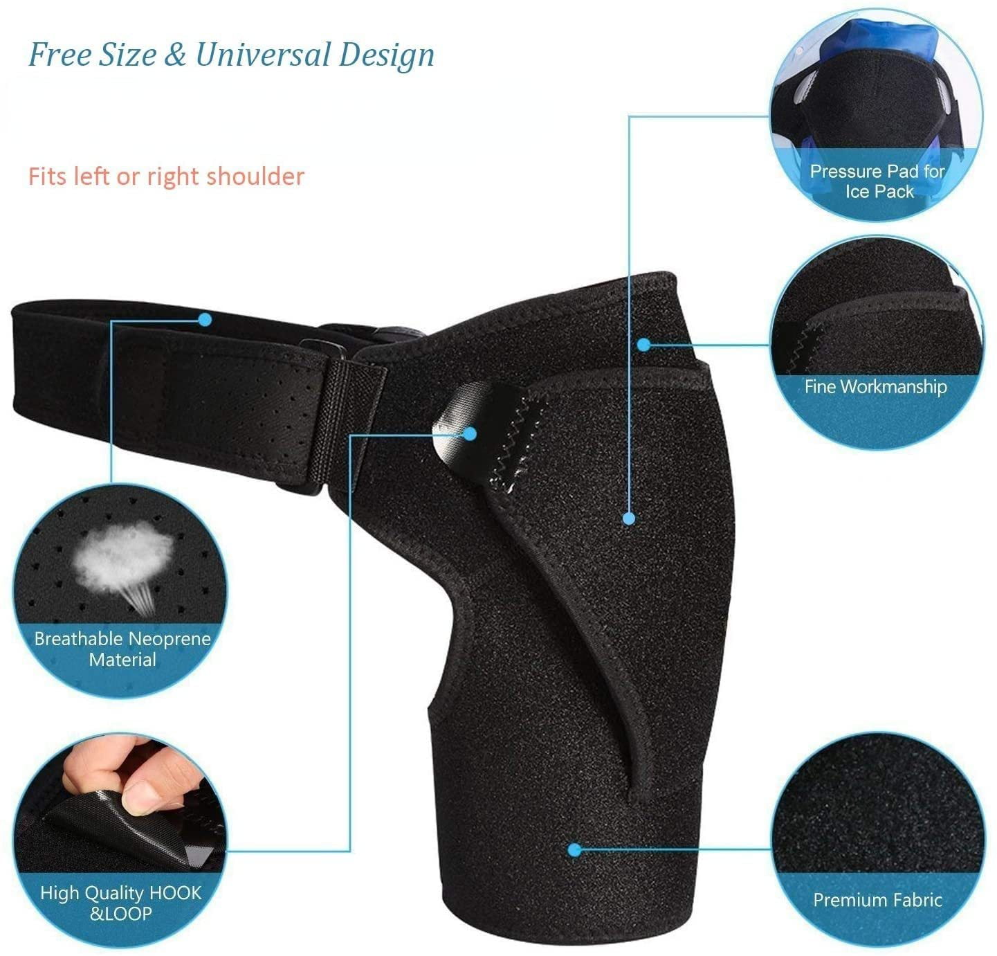 FOUNDLDF Shoulder Support Brace with Pressure Pad for Men Women ...