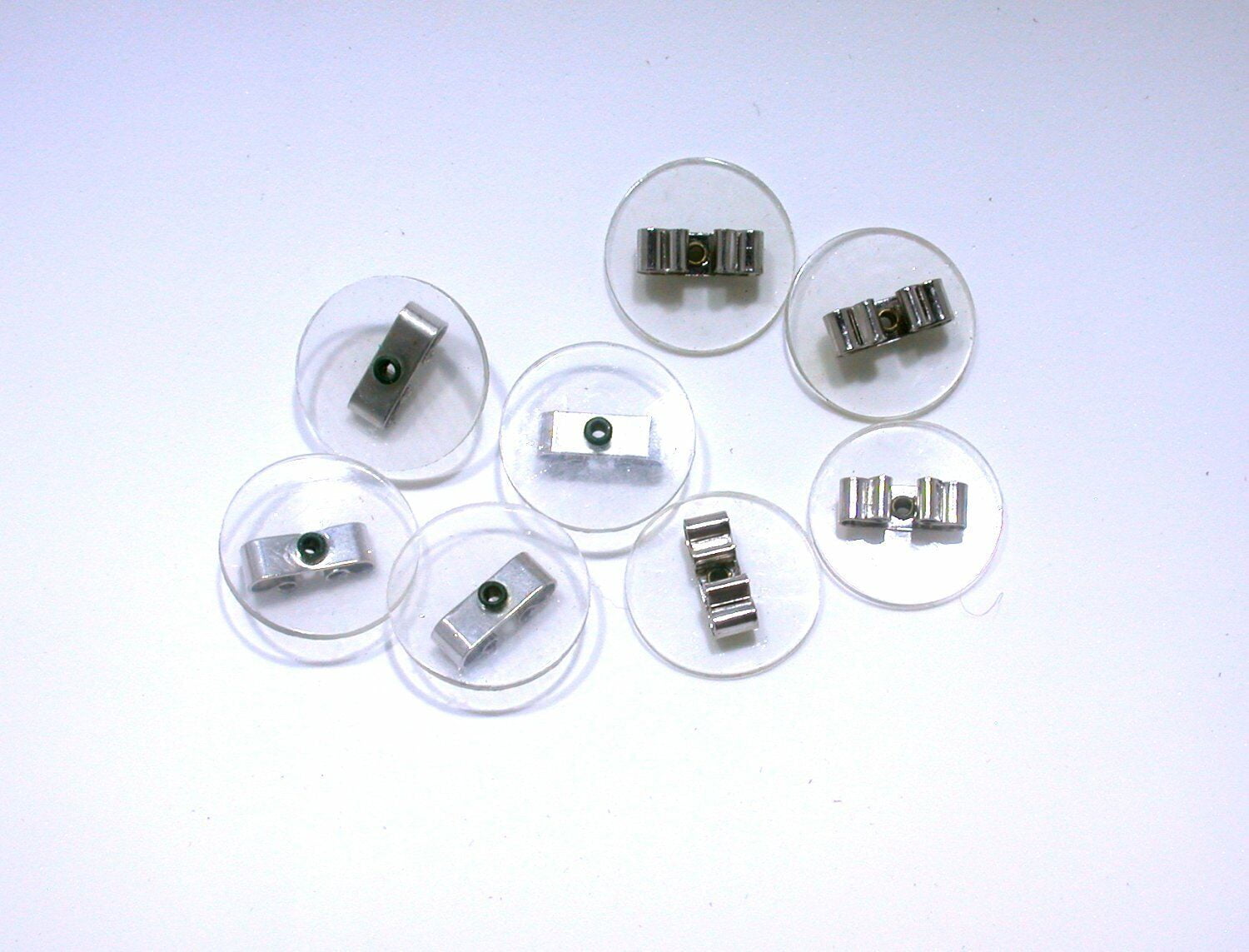 FOUR 25 MM - 1 INCH PLASTIC PAD SILVER COLOR BOLO TIE SLIDE FINDING CF1 ...