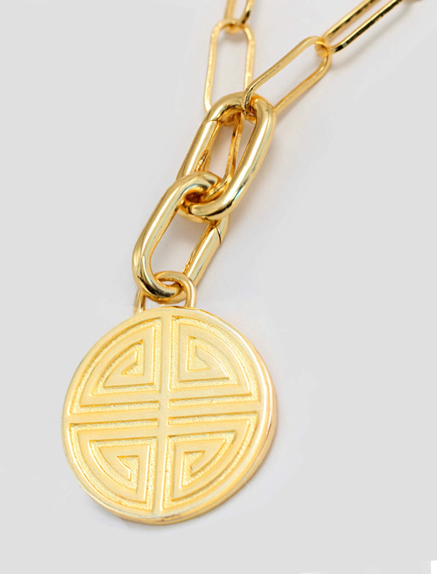 FOUR BLESSINGS LUCKY CHARM COIN PENDANT NECKLACE | GENDER NEUTRAL ...