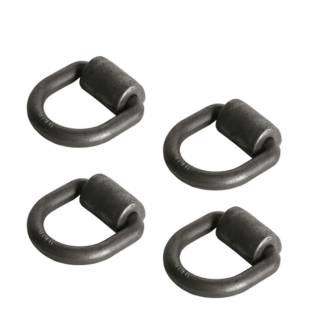 "FOUR Weld-On D Ring Tie Down Anchors | 5/8"" Forged Steel D Rings with ...