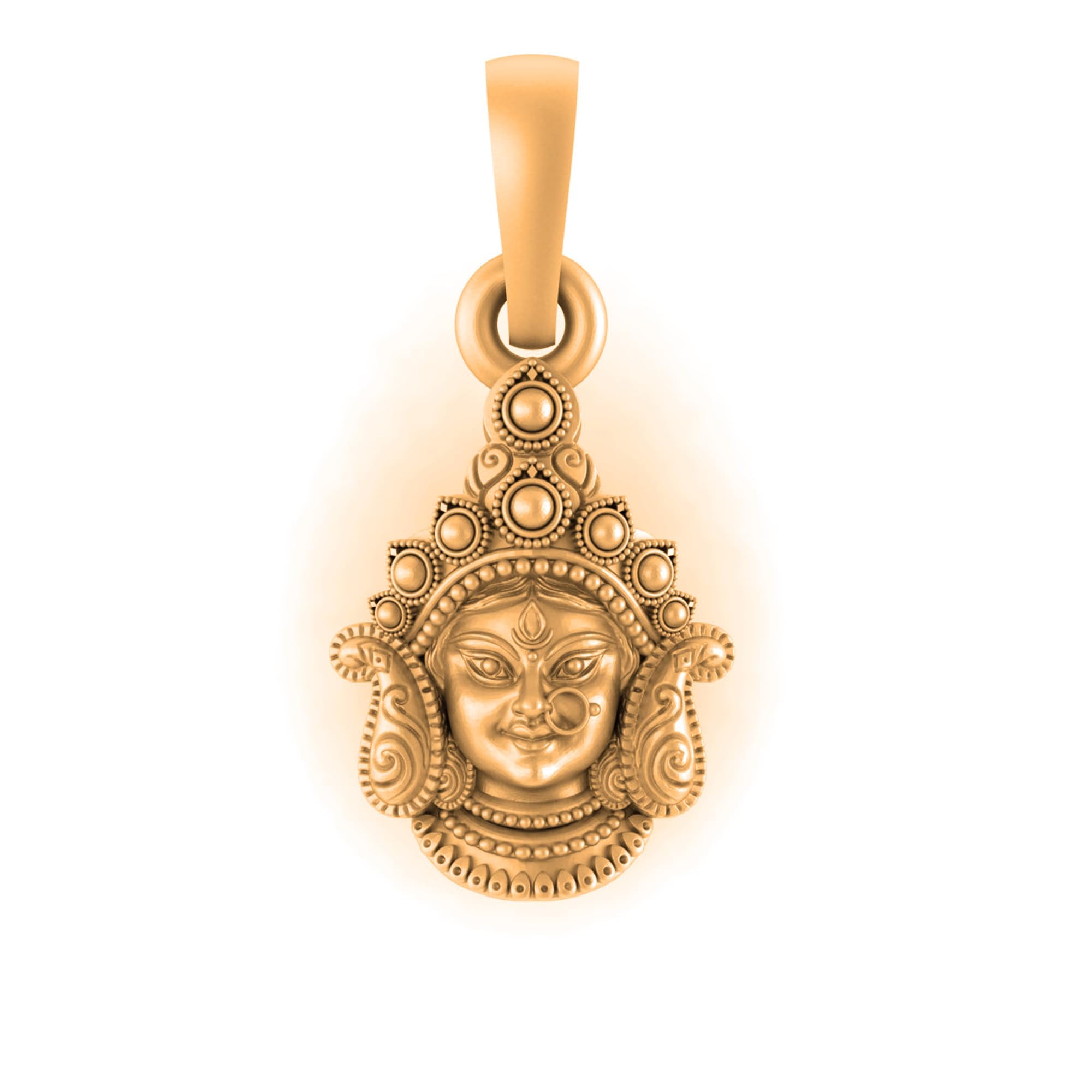FOURTHLINE 925 Sterling Silver 22k Gold Plated Goddess Durga Maa ...